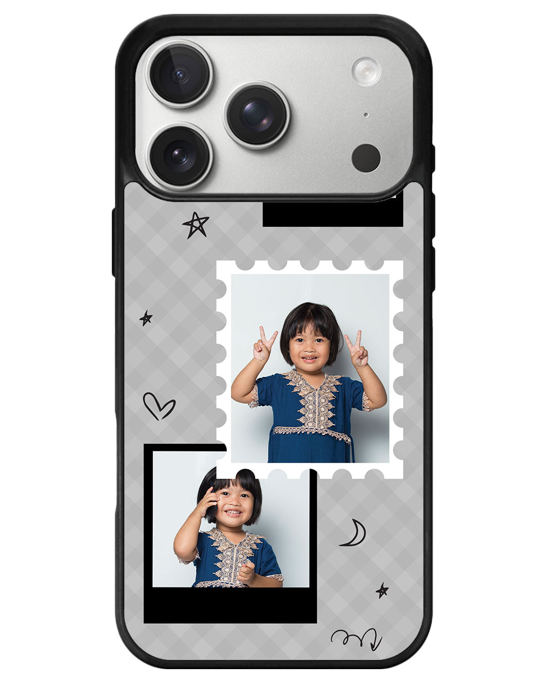 iPhone Avant-Gloss Grip Case - Face Grid Black Polaroid – Caseuphoria