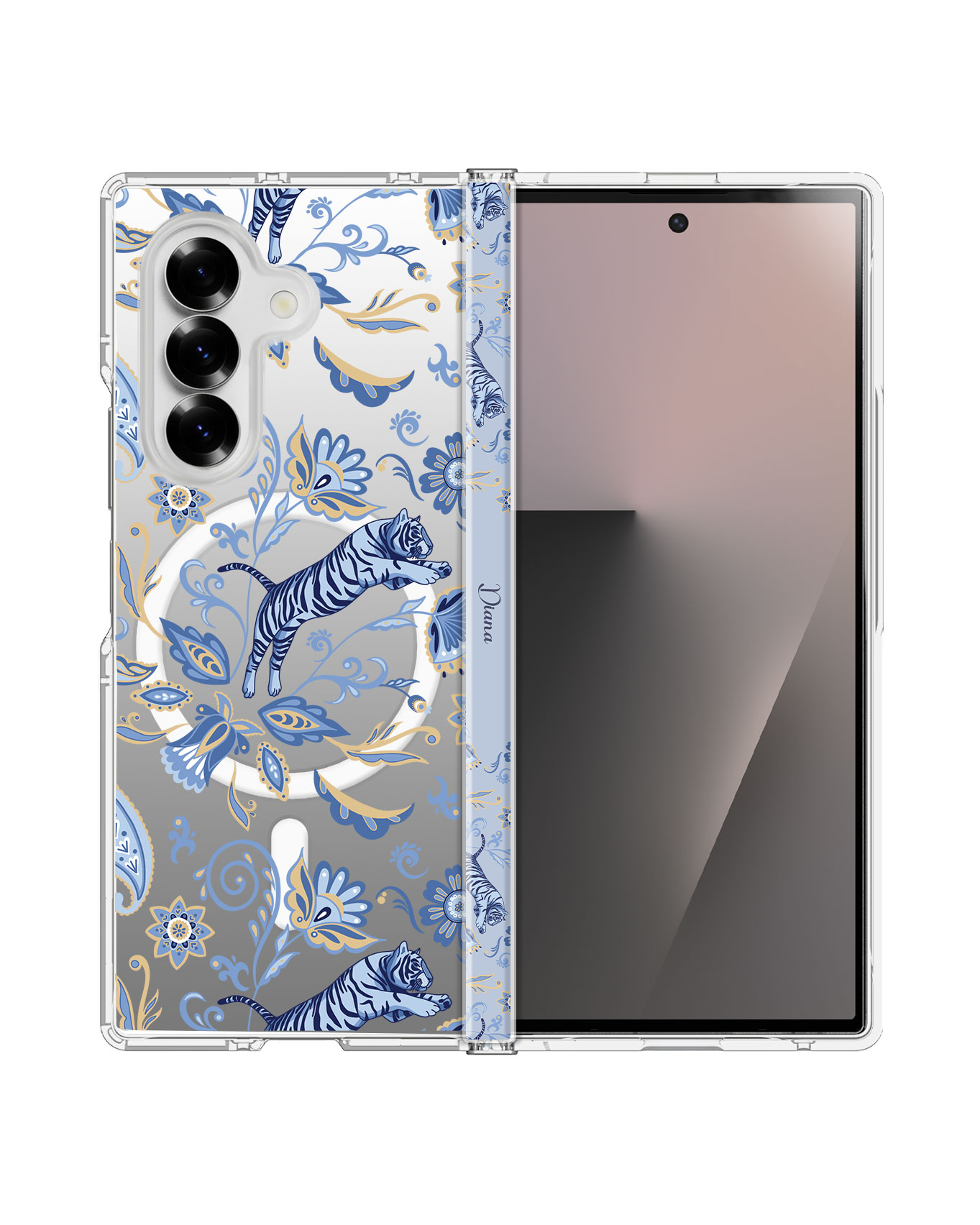 Android Flip / Fold Rearguard Hinge - Tiger & Floral 1.0 – Caseuphoria